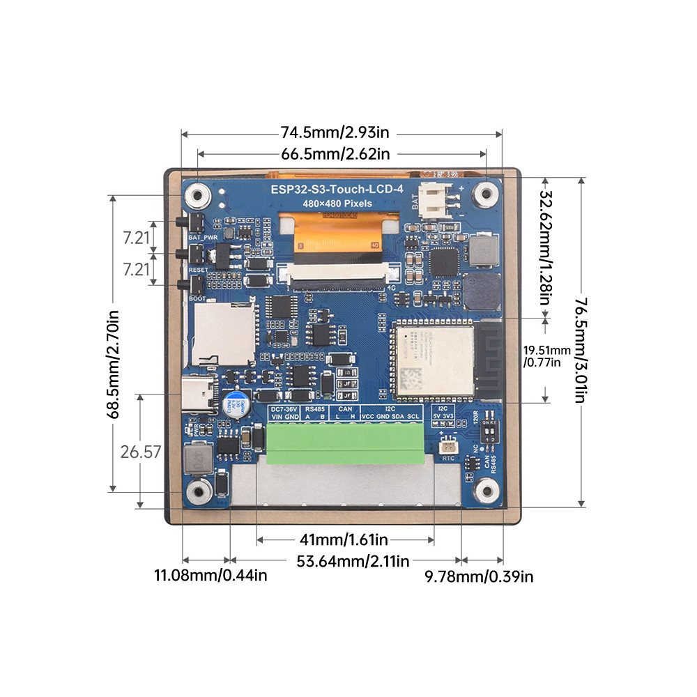 Pcbfun ESP32-S3-Touch-LCD-4 ESP32-S3 หน้าจอสัมผัสแบบ LCD ขนาด 4 นิ้ว 32-Bit Lx7 Dual Core ...