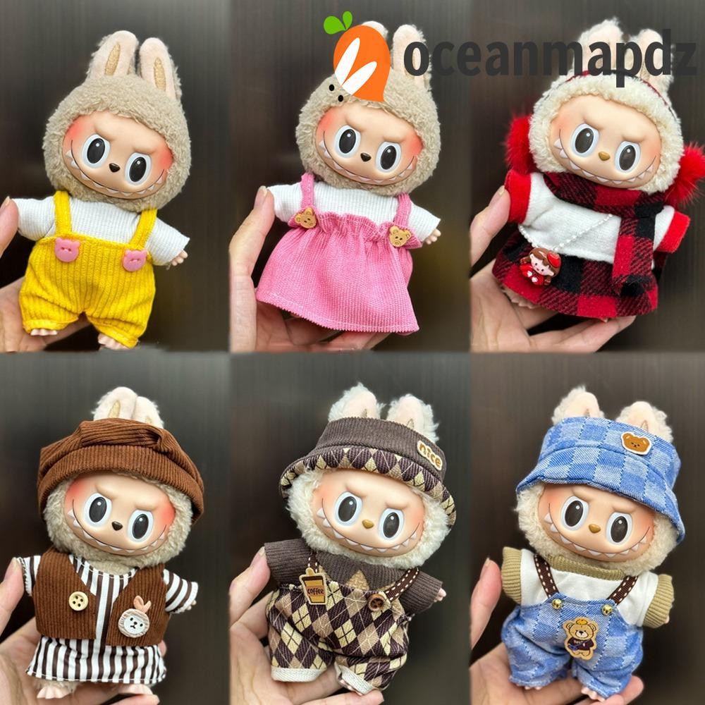 Oceanmapdz Labubu เสื้อผ้าตุ๊กตา, แต่งตัวกระโปรง Labubu Time ตุ๊กตาเสื้อผ้า, Creative เปลี่ยนชุด ...