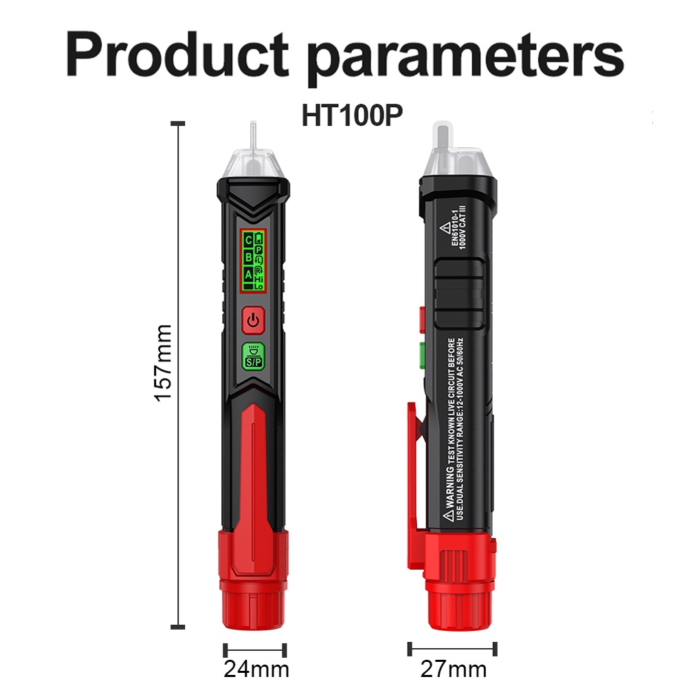 HABOTEST HT90 เครื่องวัดโวลต์ AC 12V-1000V NCV อัจฉริยะปากกาทดสอบไวคู่ ...