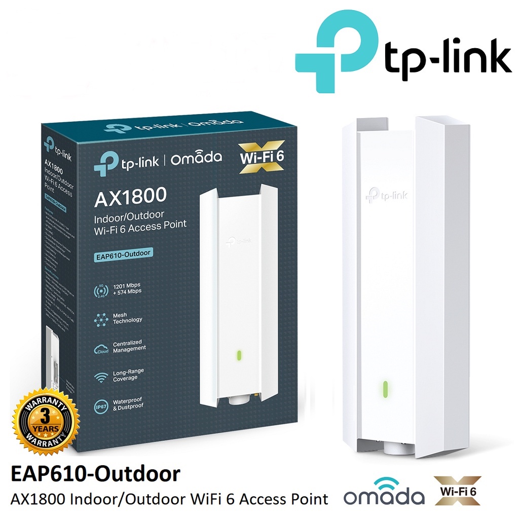 TP-LINK (EAP610-Outdoor) AX1800 Indoor/Outdoor WiFi 6 Access Point ...