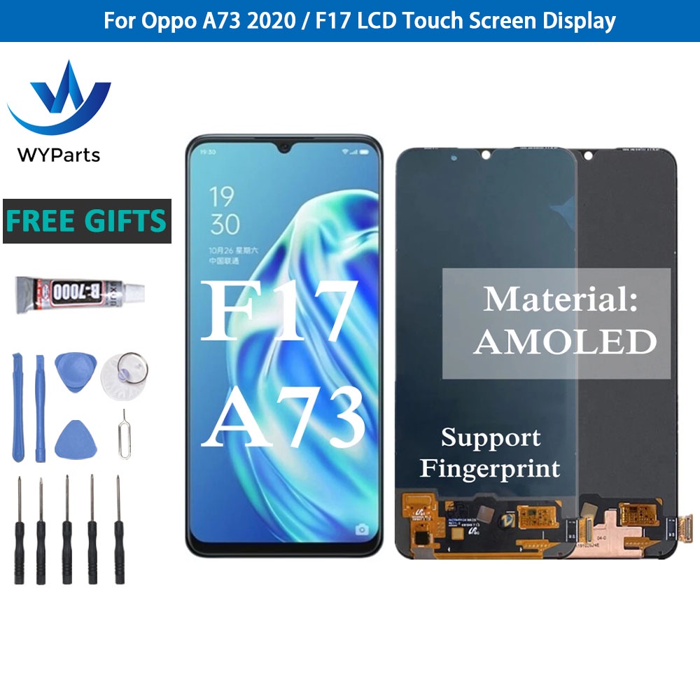 หน้าจอสัมผัสดิจิทัล LCD 6.44 AMOLED สําหรับ Oppo A73 2020 CPH2099 F17 ...