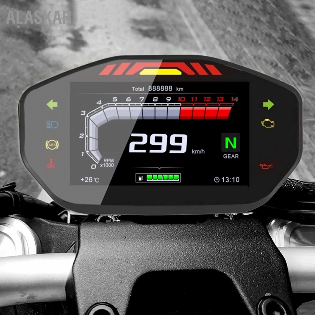 ALASKAR Universal TFT LCD แสดงผล Speedometer เครื่องวัดระยะทาง ...