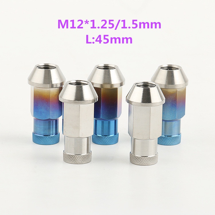 น็อตสกรูดุมล้อรถแข่ง ไทเทเนียมอัลลอย M12*1.25/1.5 มม. L:45 มม. TC4 GM ...