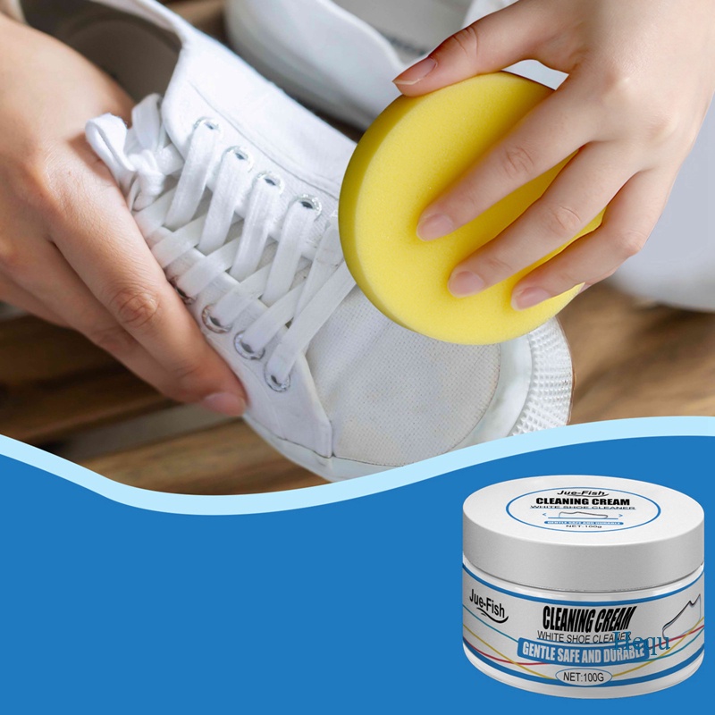 Hequ ครีมทําความสะอาดรองเท้า ใช้ซ้ําได้ สีขาว พร้อมฟองน้ําเช็ด | Shopee ...