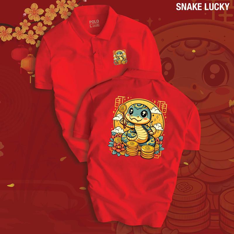 เสื้อโปโล SNAKE Tet - SNAKE LUCKY สวยมาก เนื้อนุ่ม แบบมาตรฐานอ่อนเยาว์ ...