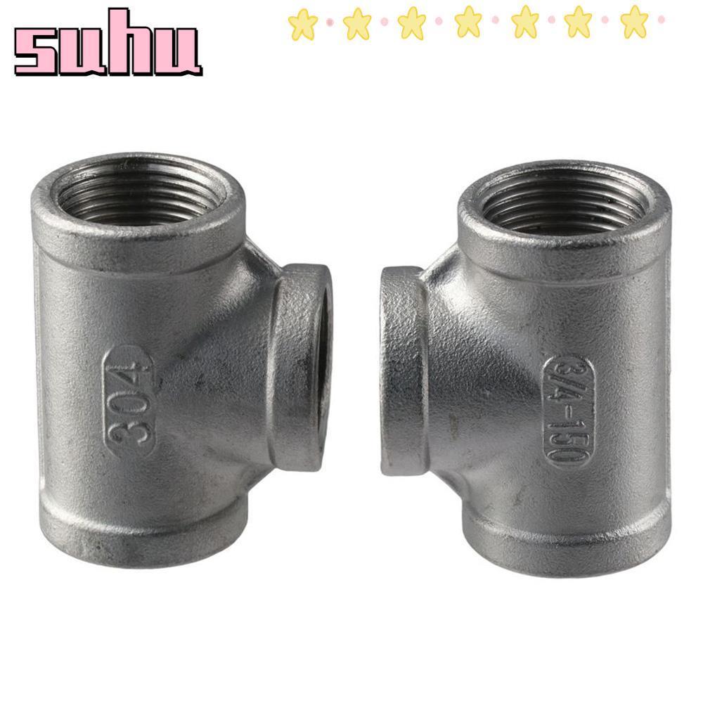 Suhuhd ข้อต่อท่อน้ําร้อน สเตนเลส 304 DN20 6 ส่วน เกลียวด้านใน 3/4 นิ้ว ทนทาน สีเงิน สามทาง ...