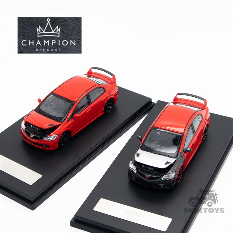 Champion โมเดลรถยนต์ 1:64 Honda Civic Type R FD2 Mugen RR Red Diecast ...