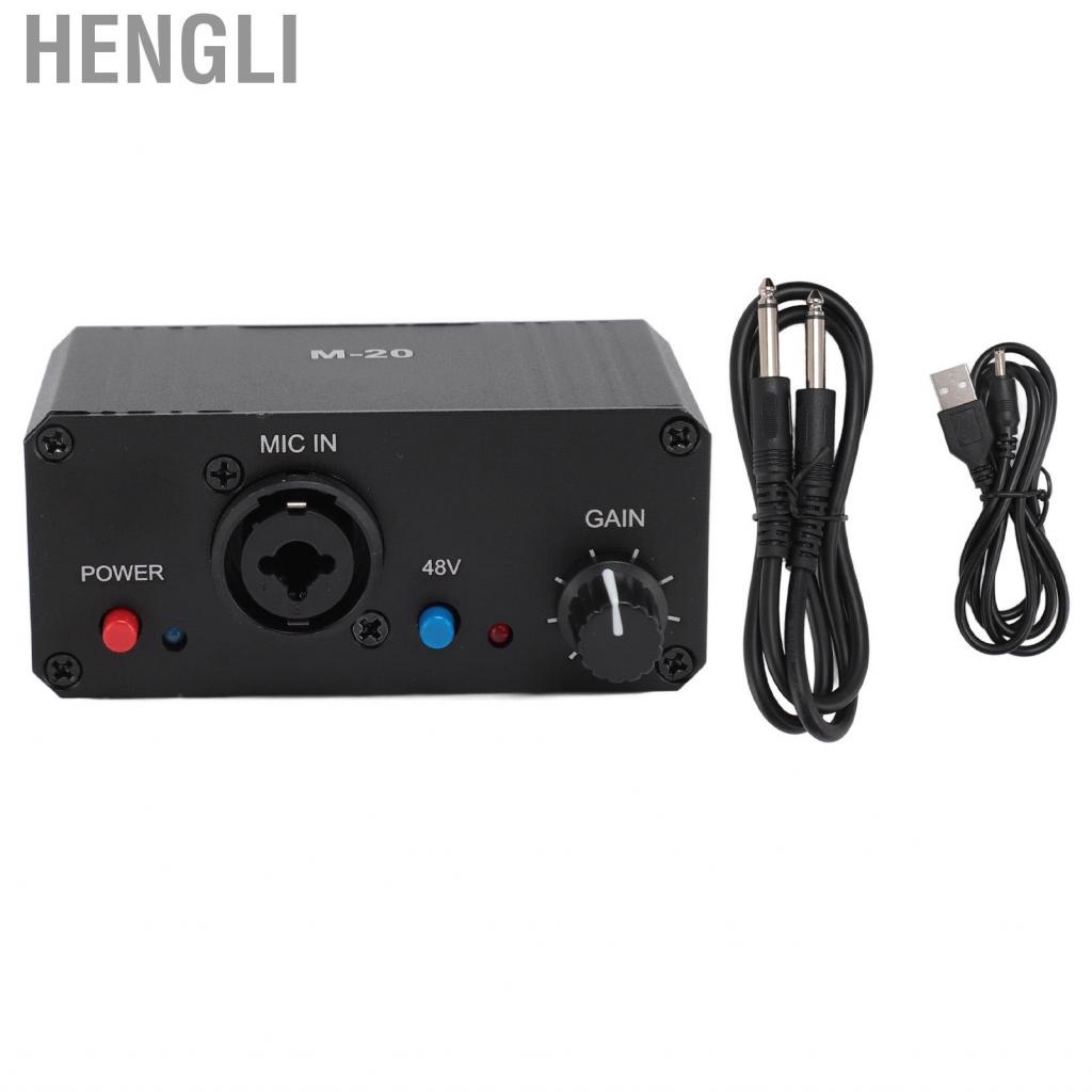 Hengli High Gain ไมโครโฟน Preamp 48V Phantom Power XLR เอาต์พุต Mic ...