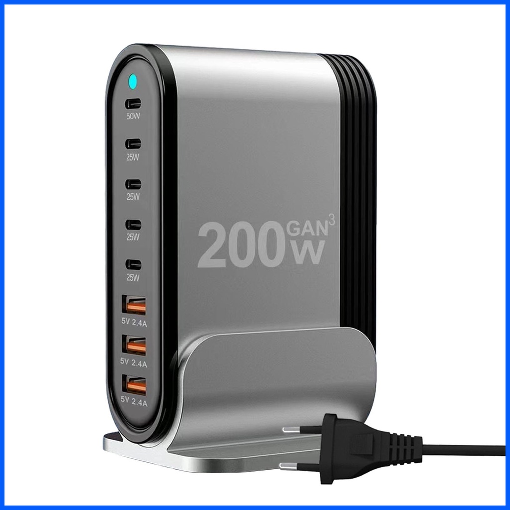 แท่นชาร์จ USB C 200W PD ความเร็วสูง 8 พอร์ต สําหรับ rdath rdath ...