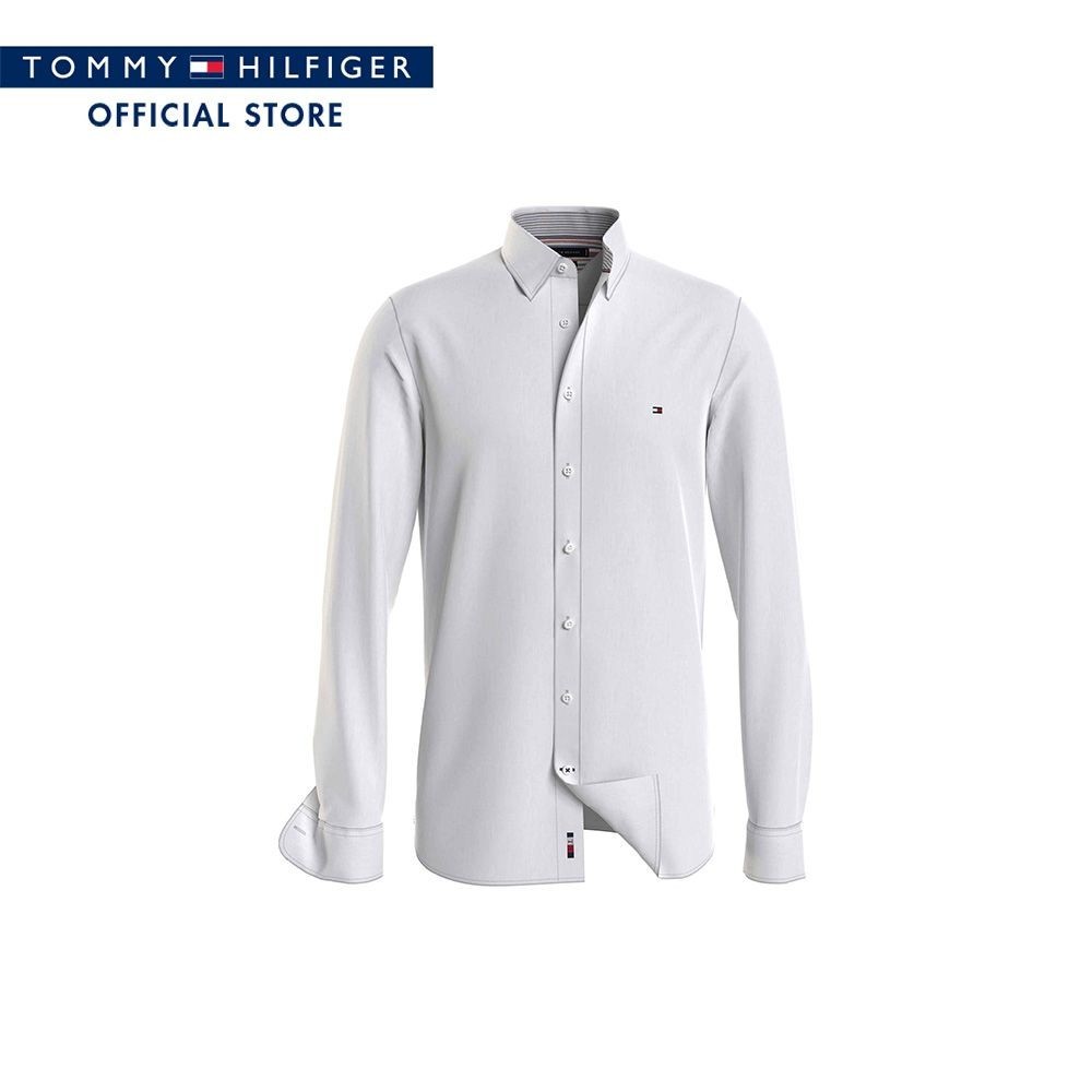 Tommy Hilfiger เสื้อ ผู้ชาย รุ่น MW0MW19399 YBR - สีขาว ทรง Regular Fit ...