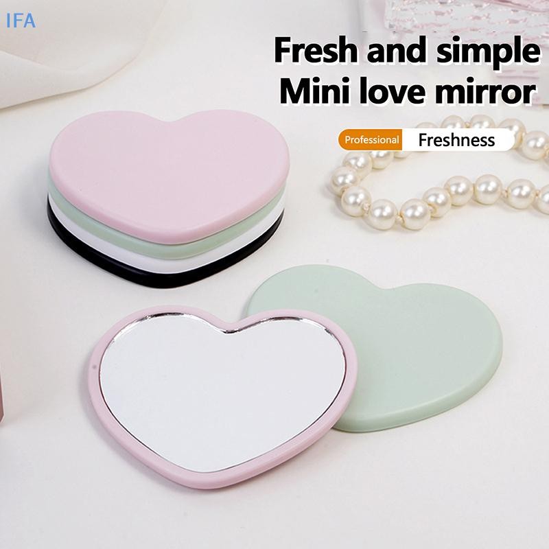 IFA Love Shaped กระจกมือถือ Practical PVC ความละเอียดสูงน่ารักกระจก ...