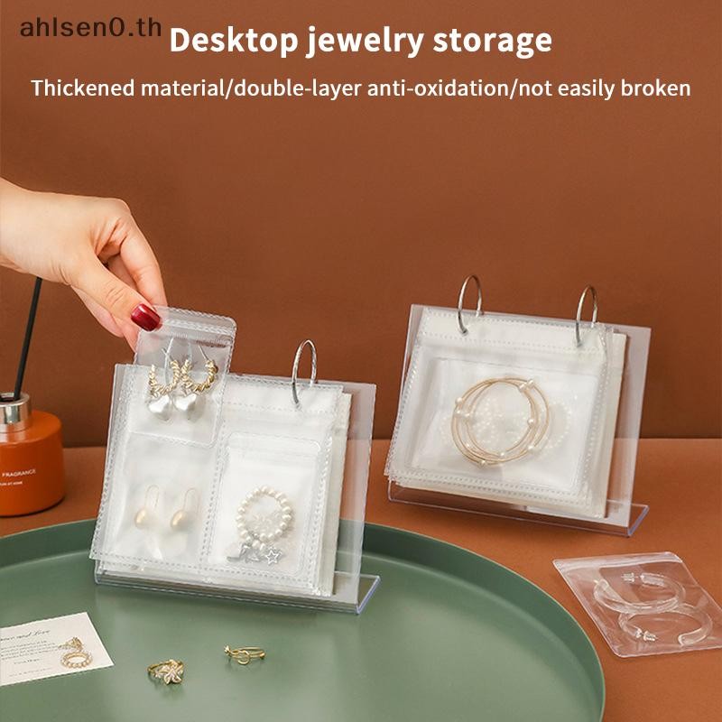 Ahlsen0 34/68 กริดโปร่งใส PS โต๊ะสร้อยคอต่างหูเครื่องประดับหนังสือเครื่องประดับ 3/5 นิ้วอัลบั้ม ...