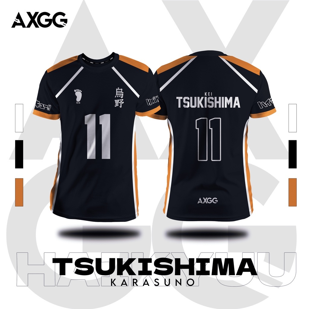 Axgg เสื้อเชิ้ต ลายการ์ตูนอนิเมะ Haikyuu Karasuno Tsukishima | Shopee ...