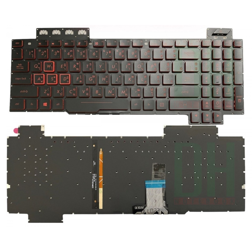 แป้นพิมพ์ คีย์บอร์ดโน๊ตบุ๊ค Asus TUF Gaming FX504 Laptop Keyboard มีไฟ ...