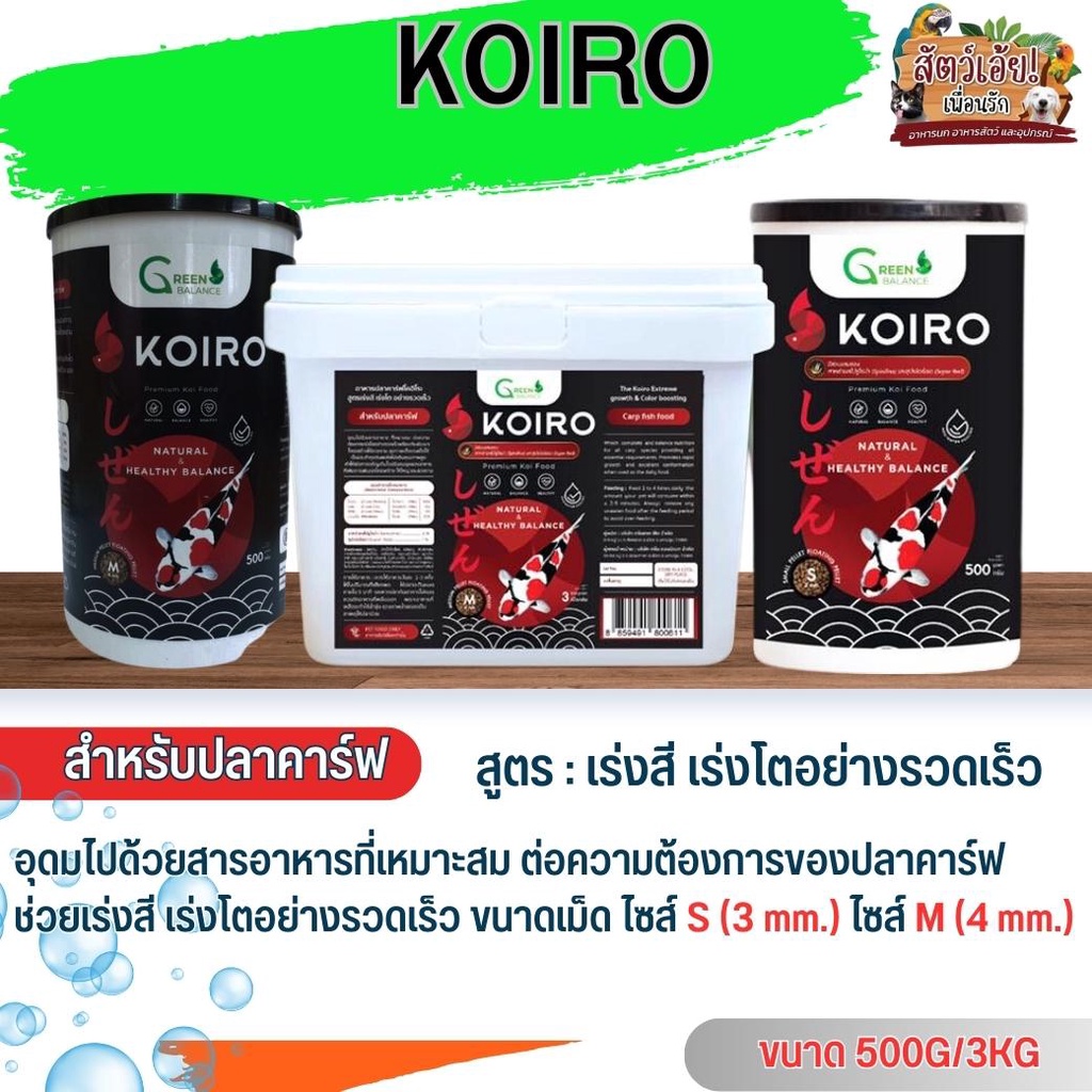 KOIRO อาหารปลาคาร์ฟ สูตรเร่งสี เร่งโตอย่างรวดเร็ว ขนาดแพคเกจ 500G/3KG | Shopee Thailand