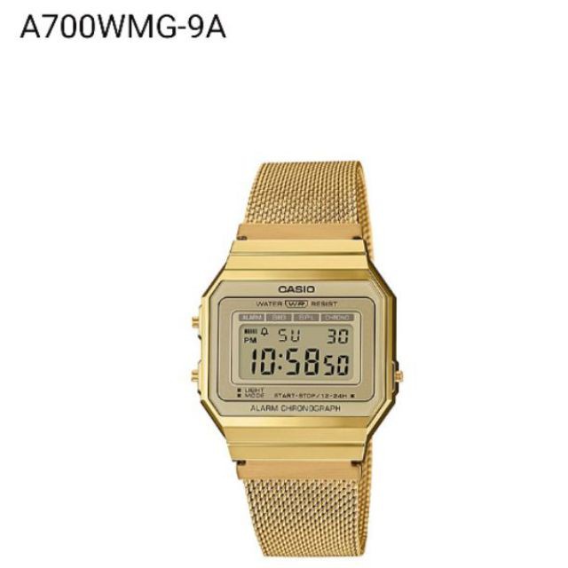 แท้ศูนย์ Casio Standard นาฬิกาข้อมือผู้ชาย สายสแตนเลส รุ่น A700 A700W ...