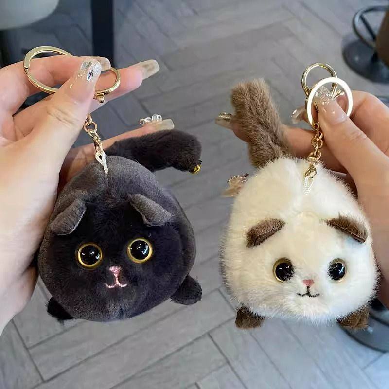 Cable Wiggle Tail Kitten Plush Key Chain Toy Rotating Doll Cute Doll ...