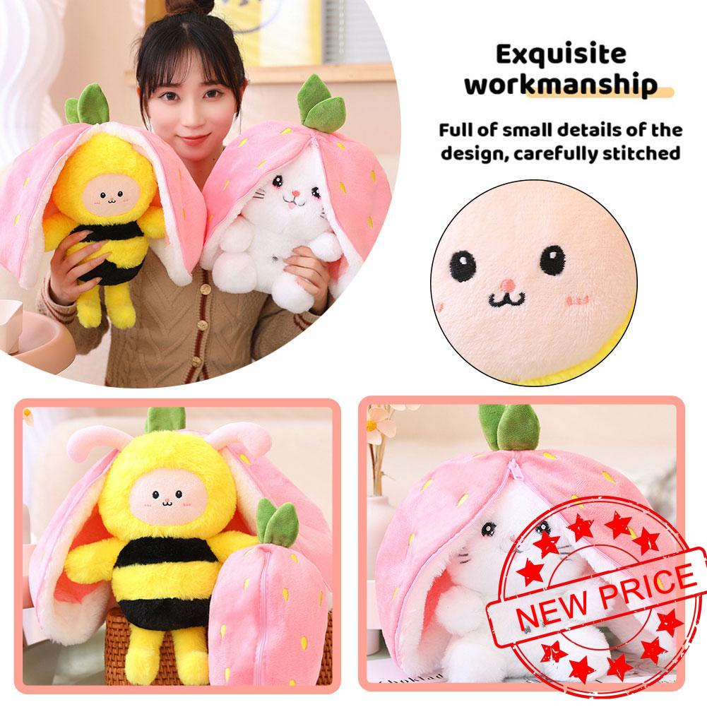 2 In 1 ตุ๊กตากระต่าย สตรอเบอร์รี่ ผลไม้ ผลไม้ น่ารัก ขนาดยาว 20 ซม. ...