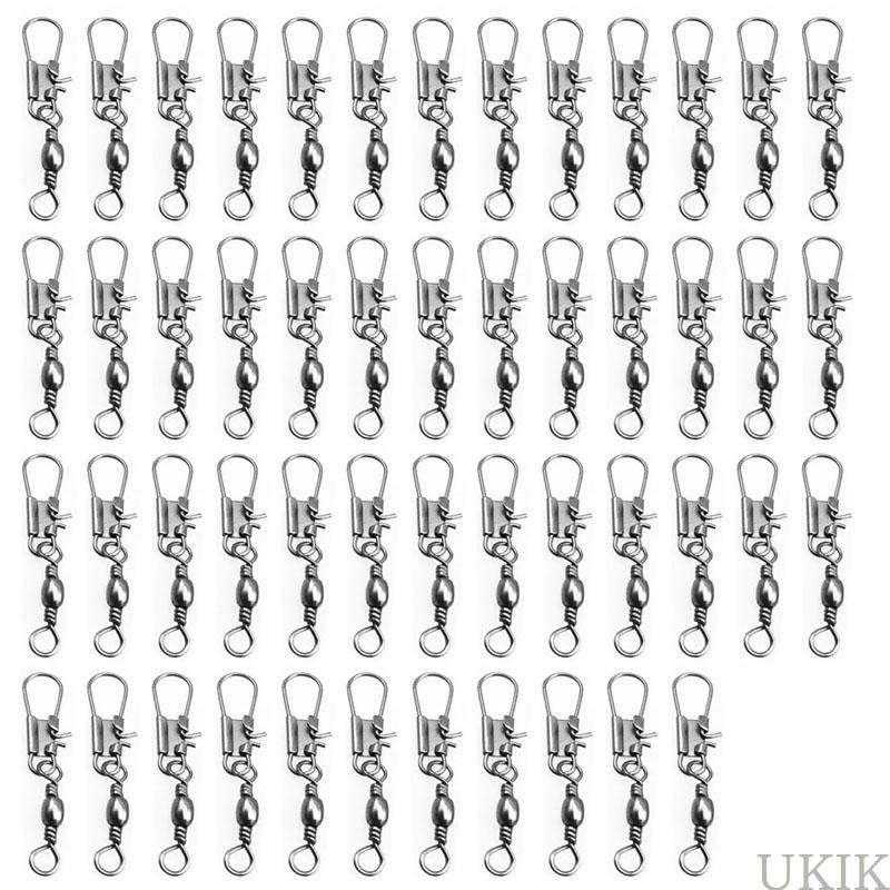Ukik 50 ชิ้น ลูกหมุน สเตนเลส ประสาน สแน็ป ตกปลา เหยื่อ อุปกรณ์เชื่อมต่อ ...