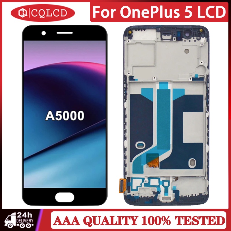ชุดประกอบหน้าจอสัมผัสดิจิทัล LCD พร้อมกรอบ สําหรับ OnePlus 5 A5000 ...