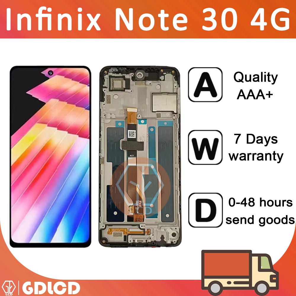 อะไหล่หน้าจอสัมผัส LCD พร้อมกรอบ สําหรับ Infinix Note 30 4G LCD X6833B ...
