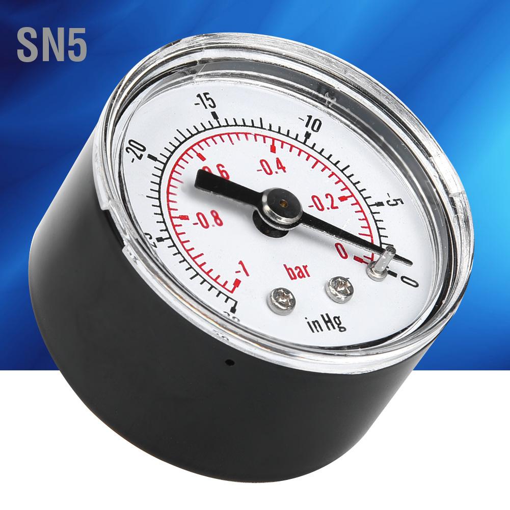 SN5 -1~0bar -30~0inHg เกจวัดความดันสุญญากาศขนาดคู่ 1/8BSPT การเชื่อมต่อด้านหลัง | Shopee Thailand