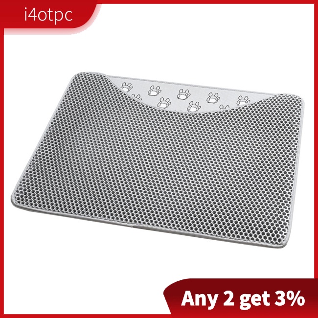 I4otpc แผ่นดักทรายแมว รังผึ้ง สองชั้น ออกแบบมาเพื่อการควบคุม กระบะทราย เสื่อเก็บสะสม ถอดออกได้ ...