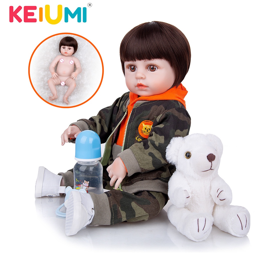 Keiumi ตุ๊กตาทารกแรกเกิดจําลอง กาวเต็มรูปแบบ ขนาด 19 นิ้ว | Shopee Thailand