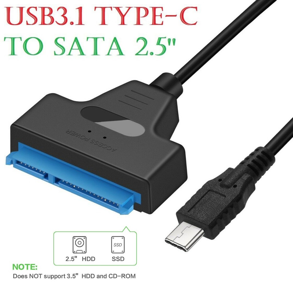 Type C USB 3.1 ถึง SATA 3.0 22Pin 2.5 "สายอะแดปเตอร์สําหรับฮาร์ดไดรฟ์ ...