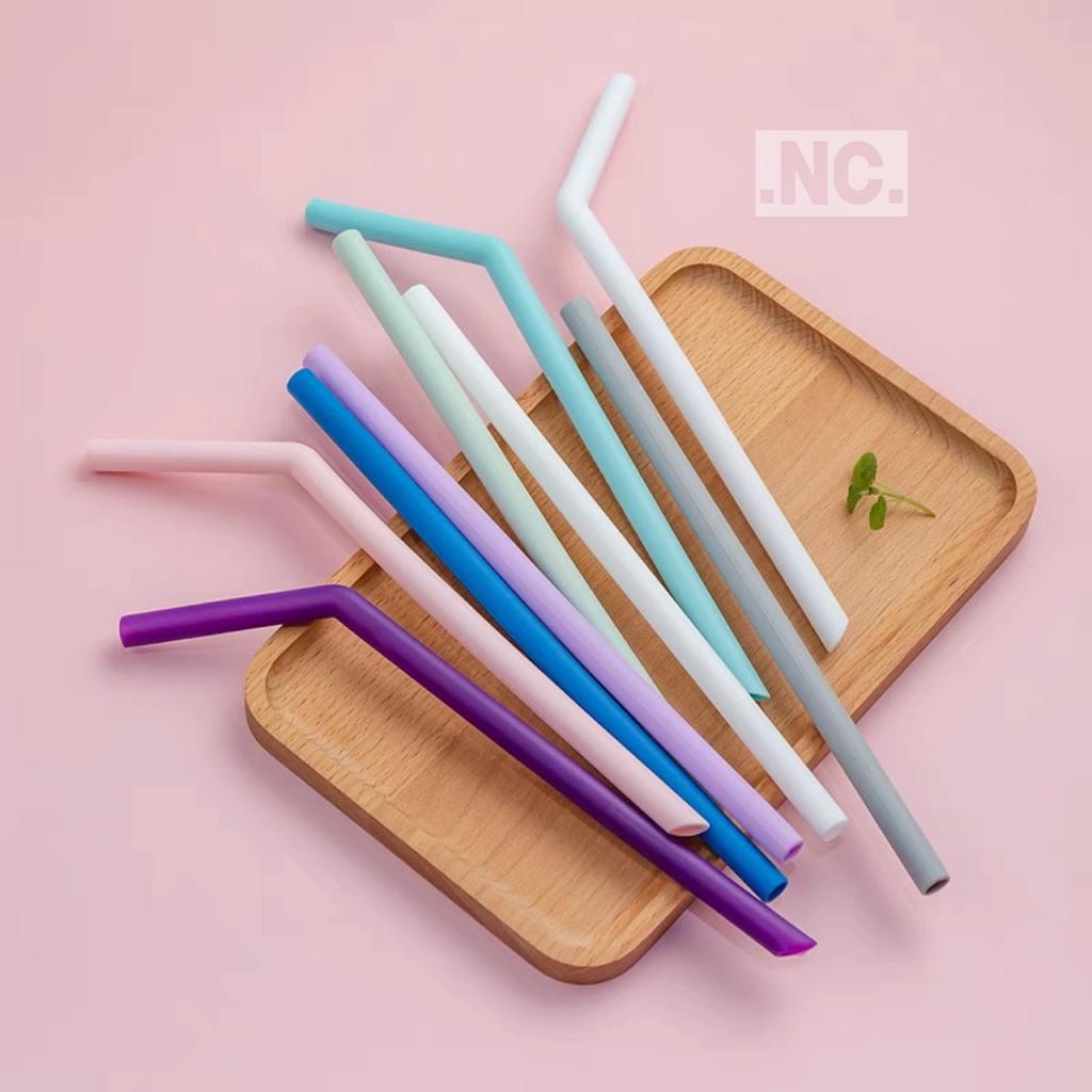 [5in1]Silicon Milk Tea Straw set/Pastel Colors/Reusable NiftyCrate ...