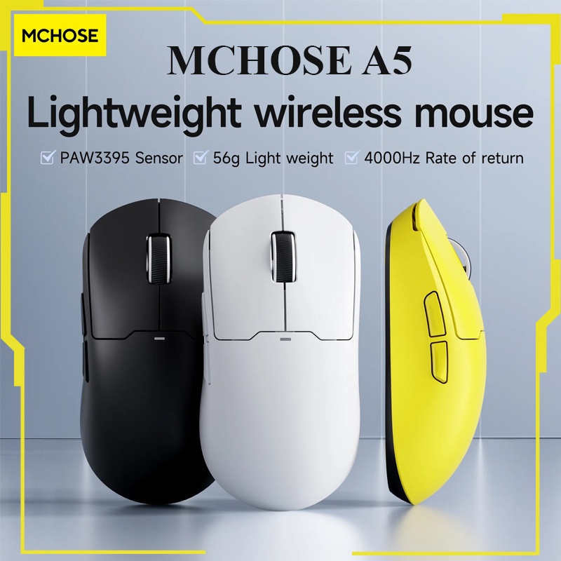 Mchose A5 Pro Max เมาส์เกมมิ่งไร้สาย บลูทูธ 2.4g Paw3395 สามโหมด น้ําหนักเบา อุปกรณ์เสริม ...