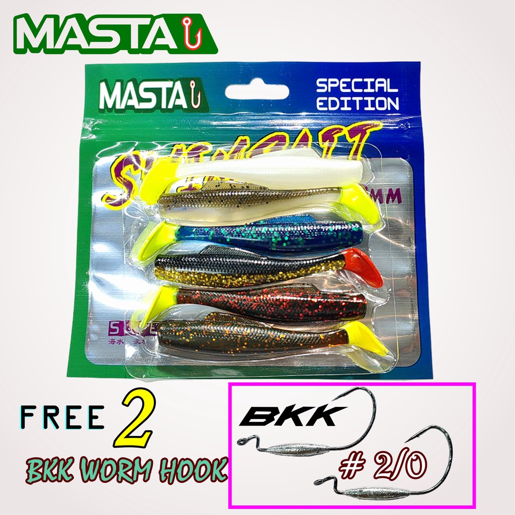 Masta SWIMBAIT เหยื่อล่อพลาสติกนิ่ม 8 ซม. 5 กรัม 6EKOR ฟรีตะขอ 2 BKK ...