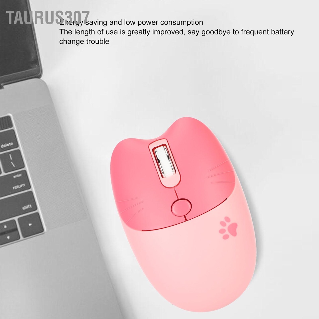 Taurus307 2.4G Cat Wireless Mouse Mute ตัวรับสัญญาณ USB น่ารักแบบพกพา 3 ...