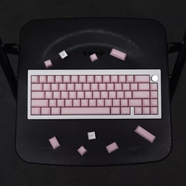 Gmk Hanfen ปุ่มกดหยก PBT ความสูง แบบคู่ สําหรับคีย์บอร์ด 61 68 75 84 87 ...