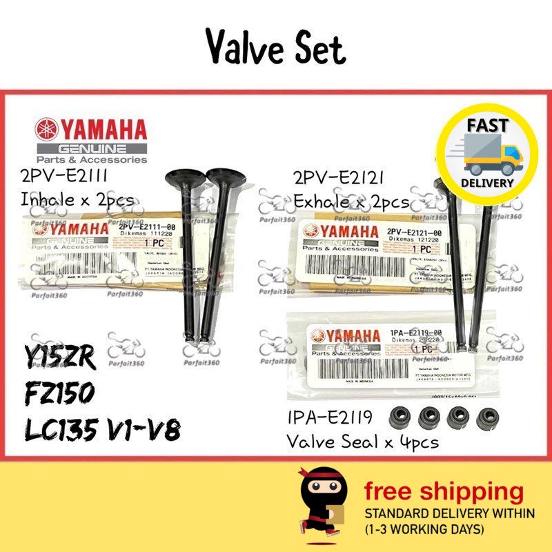 Lc135 V1-V8 / Y15ZR / FZ150 ชุดวาล์วสูดดม / วาล์วซีล 100% HLY ( 2PV ...