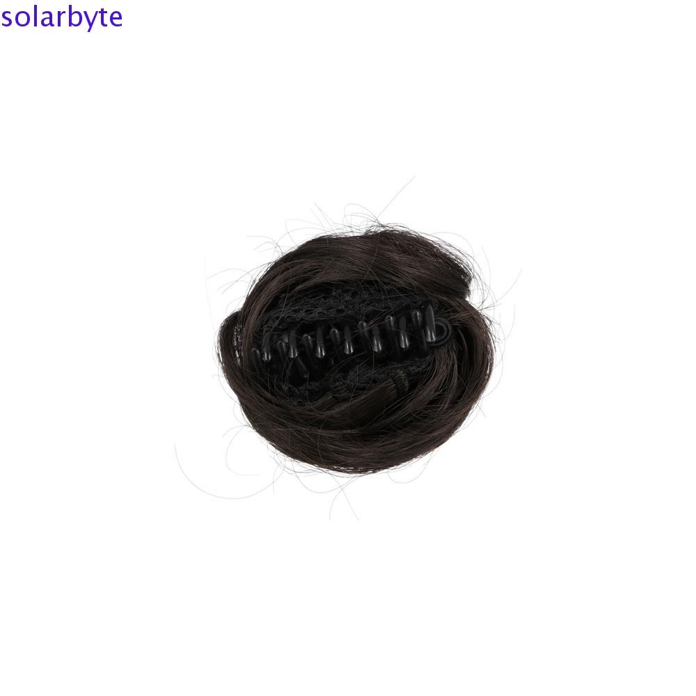Solarbyte Claw Hair Bun ธรรมชาติ 4 สี Scrunchies ผม Extension ผมโบว์คลิปสังเคราะห์ in/on สั้น ...