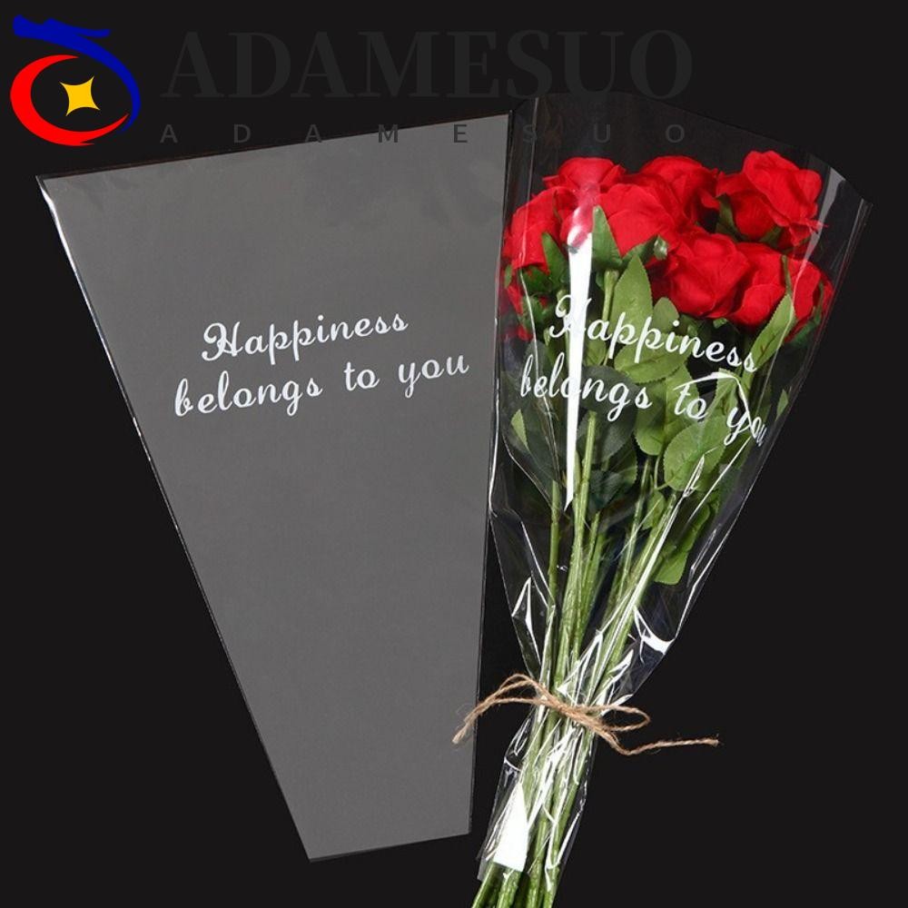 Adamesuo 50 ชิ้นถุงบรรจุภัณฑ์ดอกไม้,กระดาษห่อโปร่งใสกันน้ํา,DIY แพคเกจอุปกรณ์ Trapezoidal ถุง ...