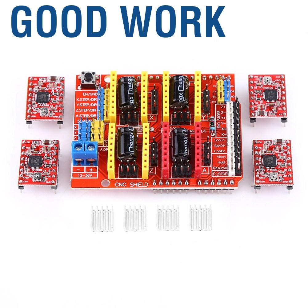 Good work CNC Shield Expansion Board V3.0 + 4PCS A4988 Stepper Motor Driver สำหรับช่างแกะสลัก ...