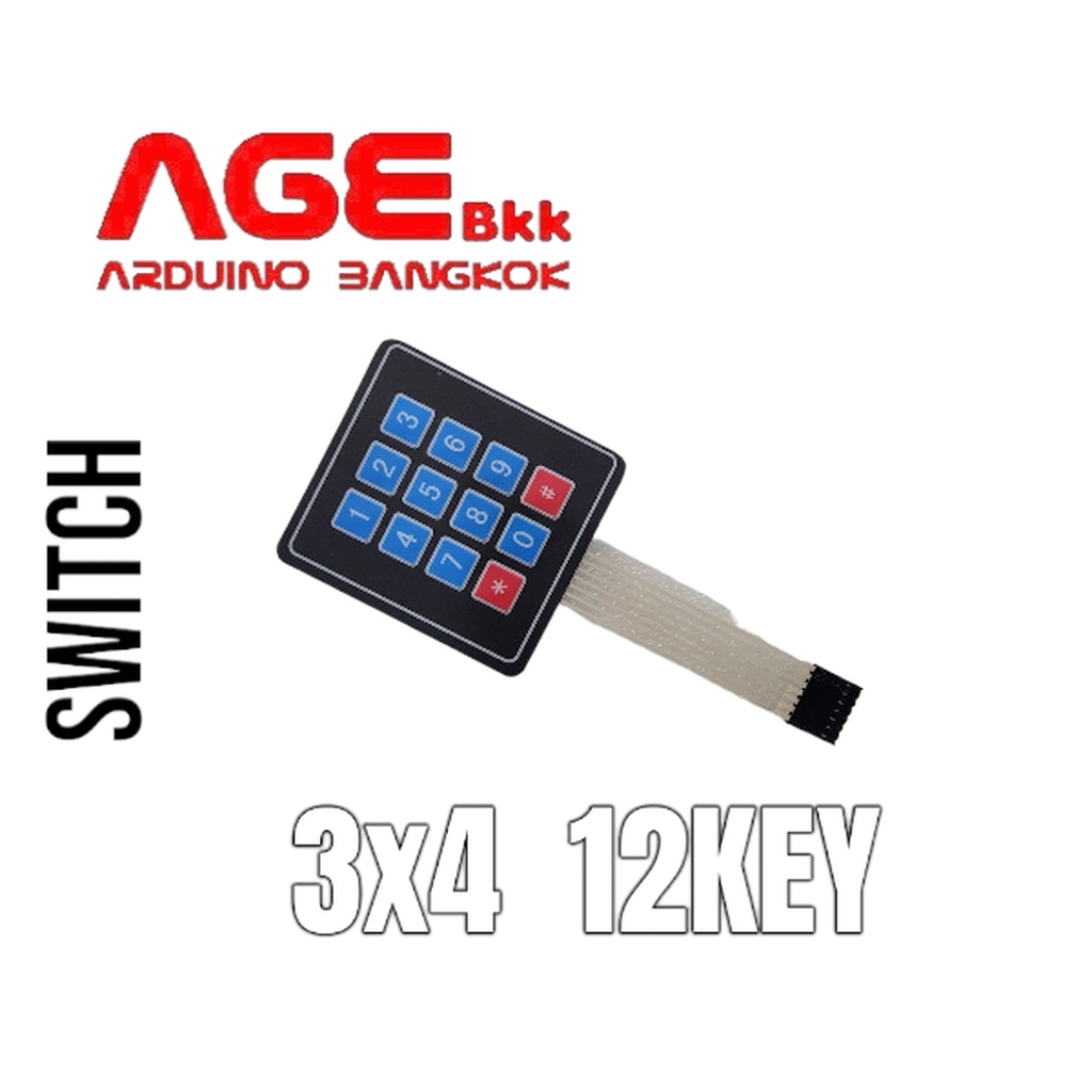 Membrane Matrix Keypad 3x4 Arduino คีย์แพด ปุ่มกด 12 KEY | Shopee Thailand