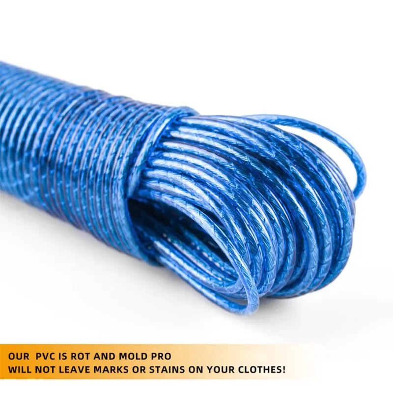 Washing Line Rope Steel Core 20M Drying Laundry Clothes Lines Thick ...