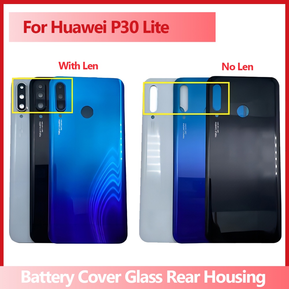 6.15 "ใหม่สําหรับ Huawei P30 lite แบตเตอรี่ปกหลัง三维 แผงแก้วด้านหลังประตู P30Lite แก้วกรณีเลนส์ ...