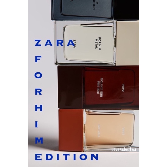 Zara for Him edition ; For Him Red Blue Metal Green Black น้ำหอมซาร่า ...
