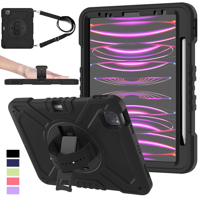 สําหรับ iPad Pro 11, iPad Air 11 Kickstand Case, Heavy Duty หมุนสาย ...
