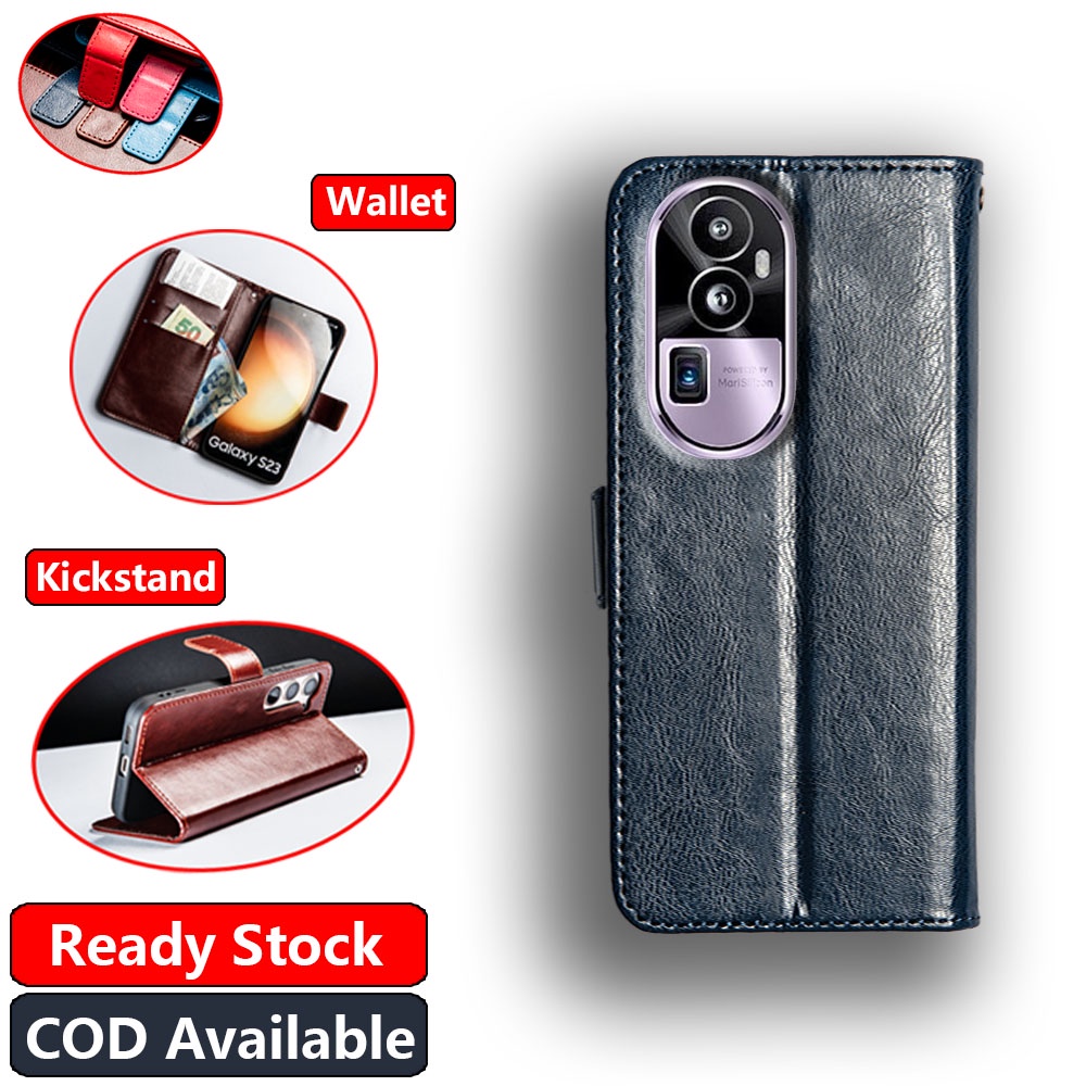 เคสโทรศัพท์มือถือหนัง ฝาพับ กันกระแทก พร้อมช่องใส่บัตร สีดํา สไตล์วินเท ...