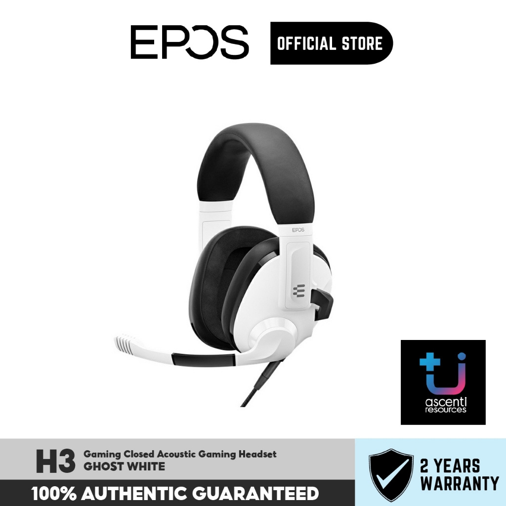 EPOS H3 | (หูฟังเกมมิ่ง) Closed Acoustic Gaming Headset Ghost White ของใหม่ | Shopee Thailand