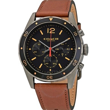 Coach SULLIVAN SPORT Chronograph Leather Men Watch 14602070 44mm ...