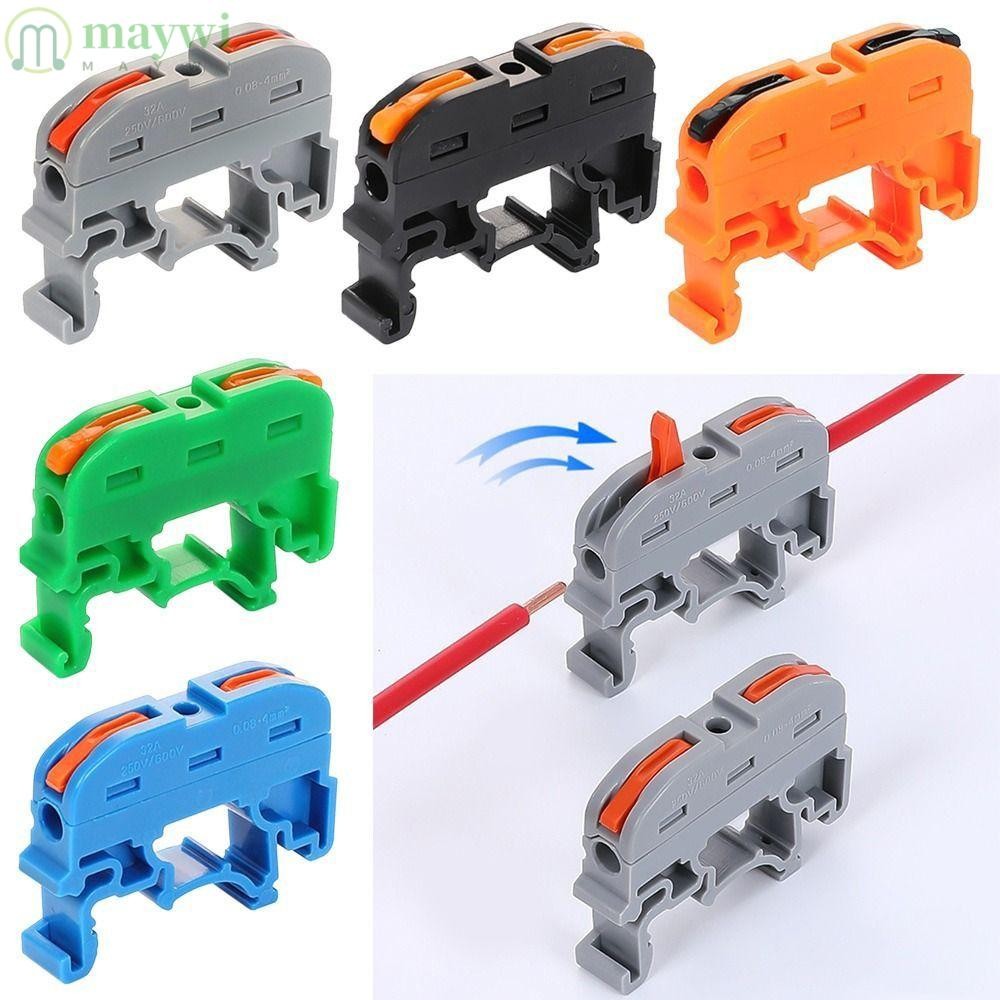 Maywi 6 ชิ้น Din Rail Wire Connector, Compact Splice 211 Quick Terminal ...