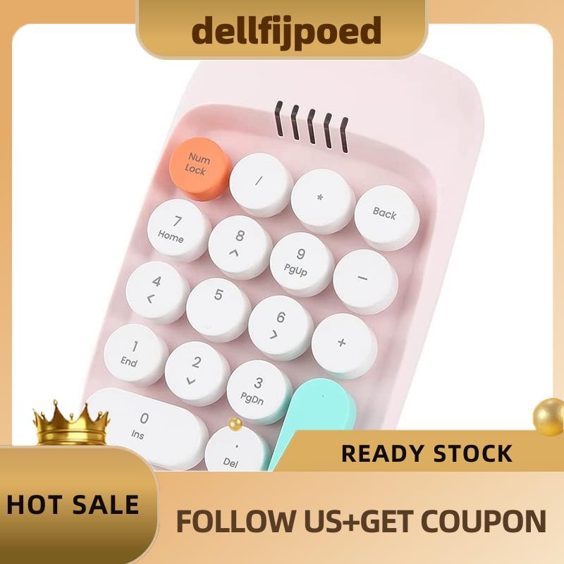 dellfijpoedWireless Number Pad, เครื่องพิมพ์ดีด Retro Keypad, แป้นพิมพ์ ...