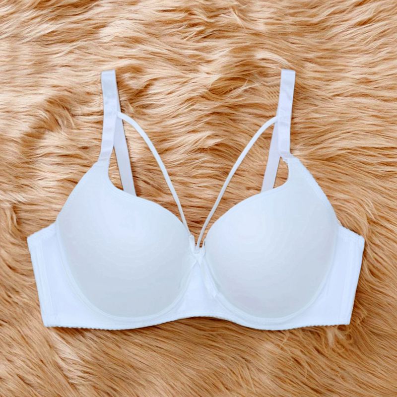 Parifairy Hollow Out Push Up Bra Comfy Simple Everyday Bra ชุดชั ้ นในสตรีสีทึบชุดชั ้ นใน 34B ...