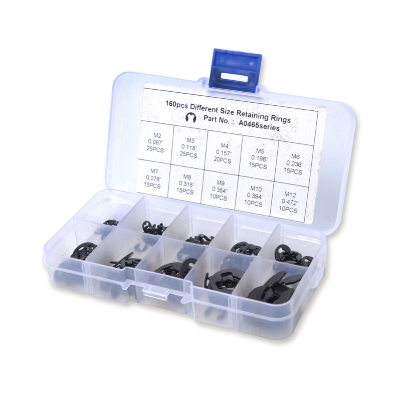 Edb * 160PCS เหล็ก E-Clip Snap แหวนภายนอกแหวนยึดเครื่องซักผ้า ...